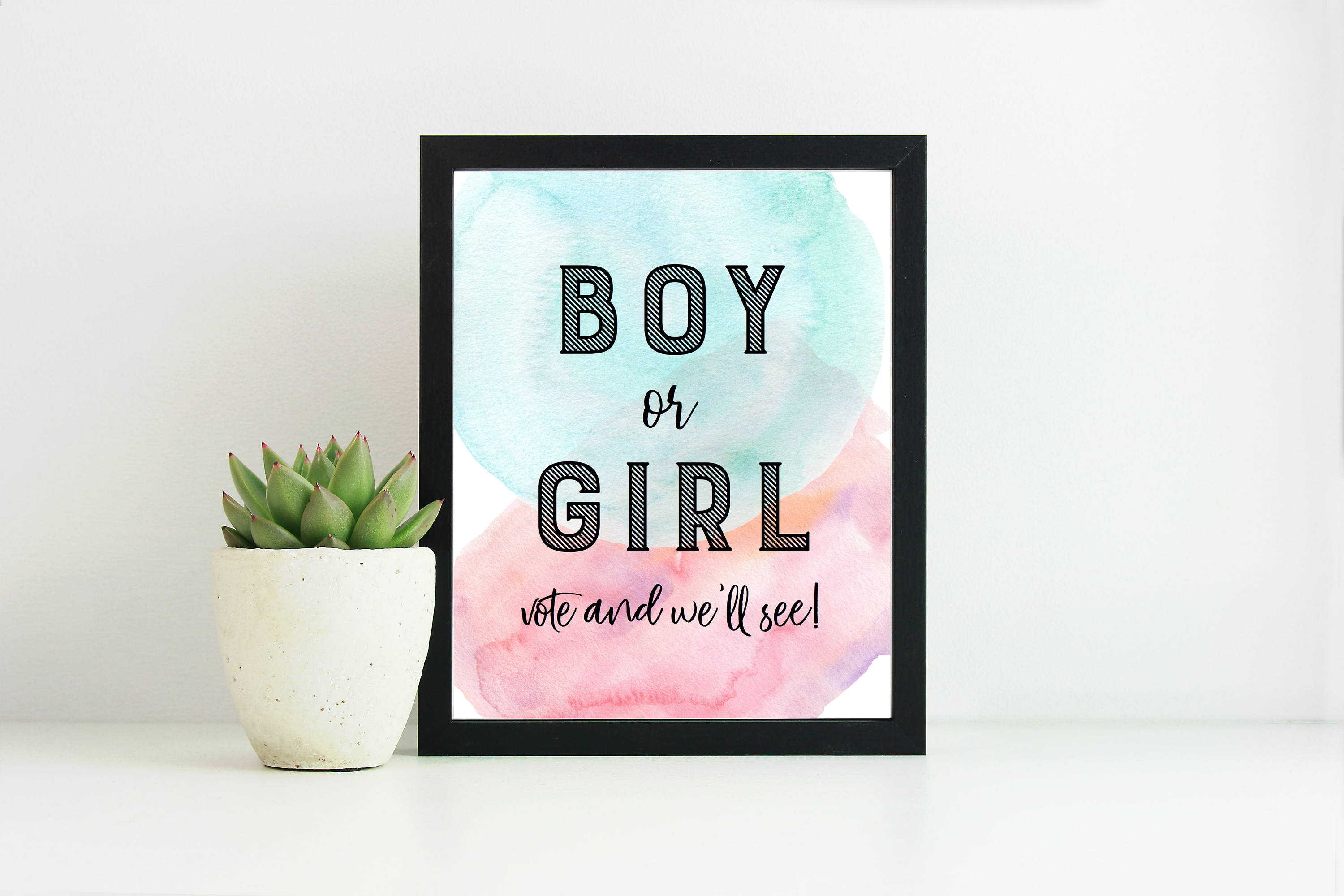 Gender Reveal Sign Instant Download Printable Sign Baby Shower / Baby ...