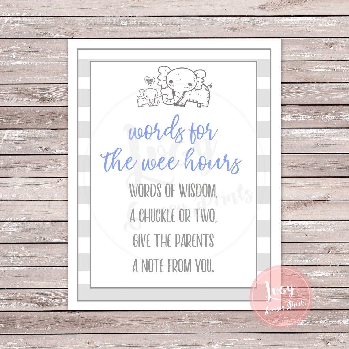 Words for the Wee Hours Instant Download, Printable Games, Baby Shower ...