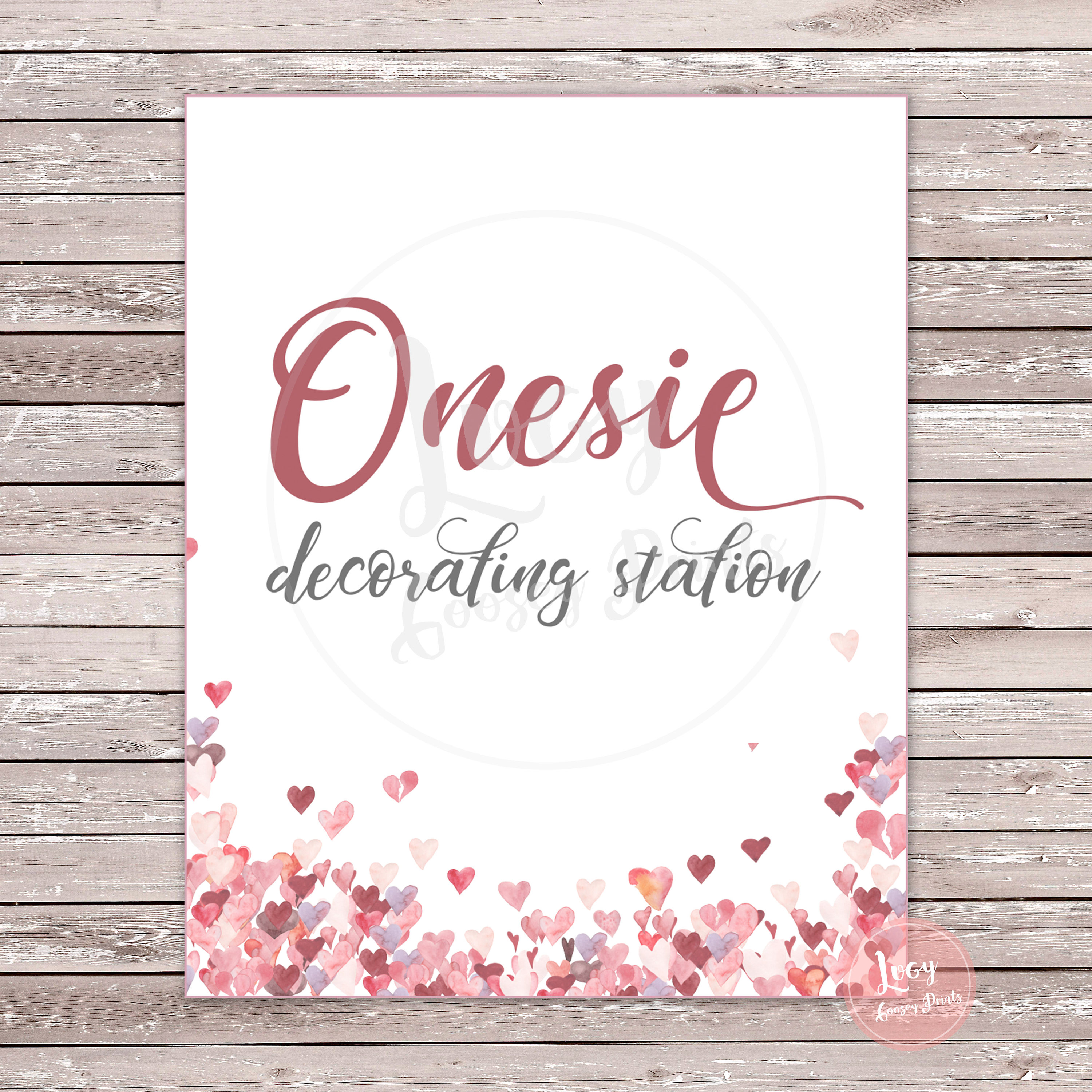 Onesie Decorating Station Sign - Instant Download - Baby Shower ...