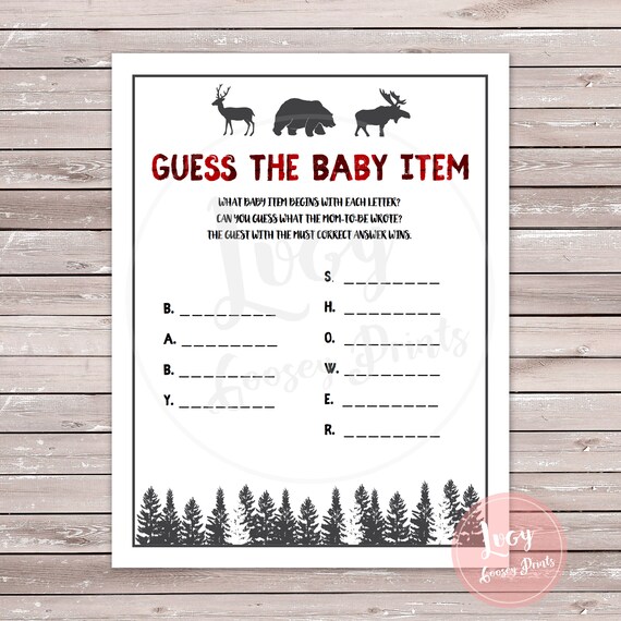 Guess the Baby Item Baby Shower Game Instant Download | Etsy