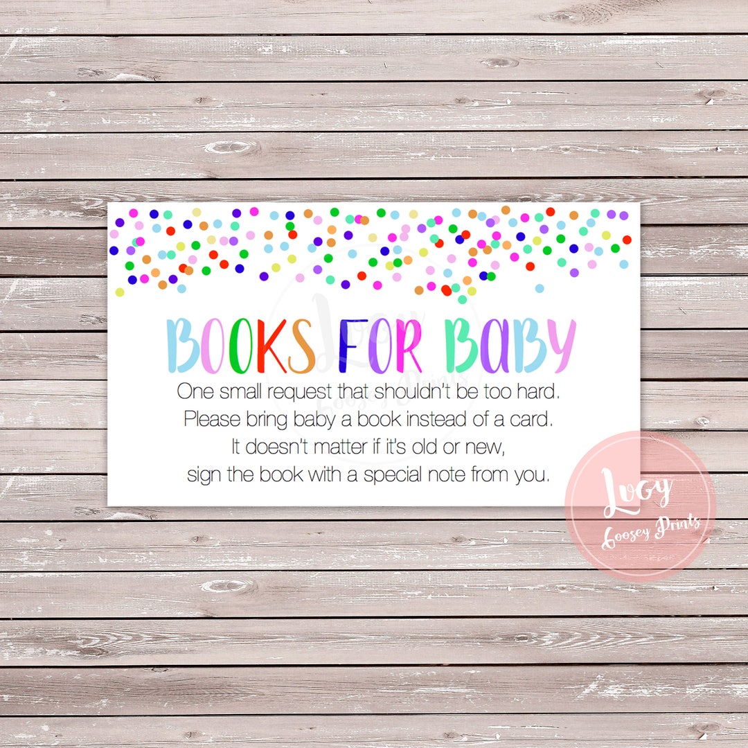 Books for Baby Insert, Instant Download, Sprinkle Themed - Etsy