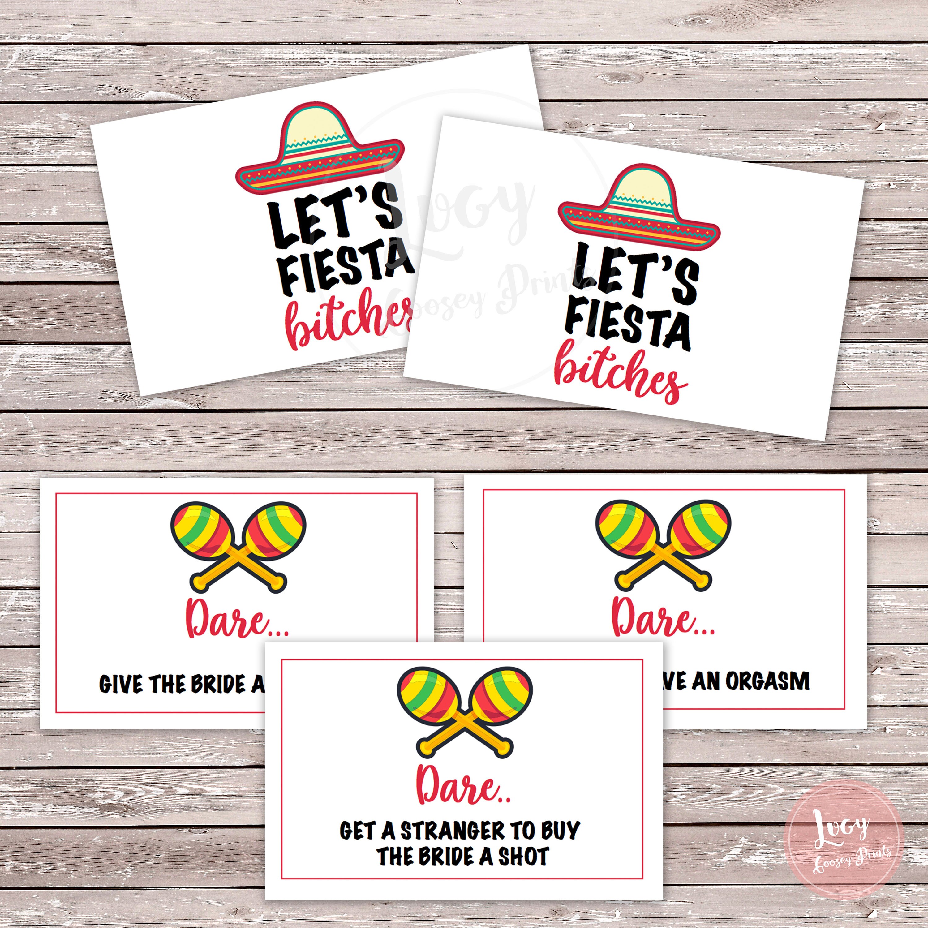 Let's Fiesta Bitches Drink and Dare Cards Instant Download Printable ...