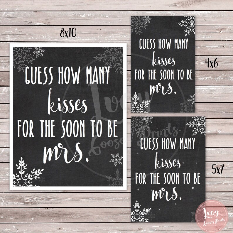 Guess How Many Kisses - Instant Download - Printable Game - Wedding ...