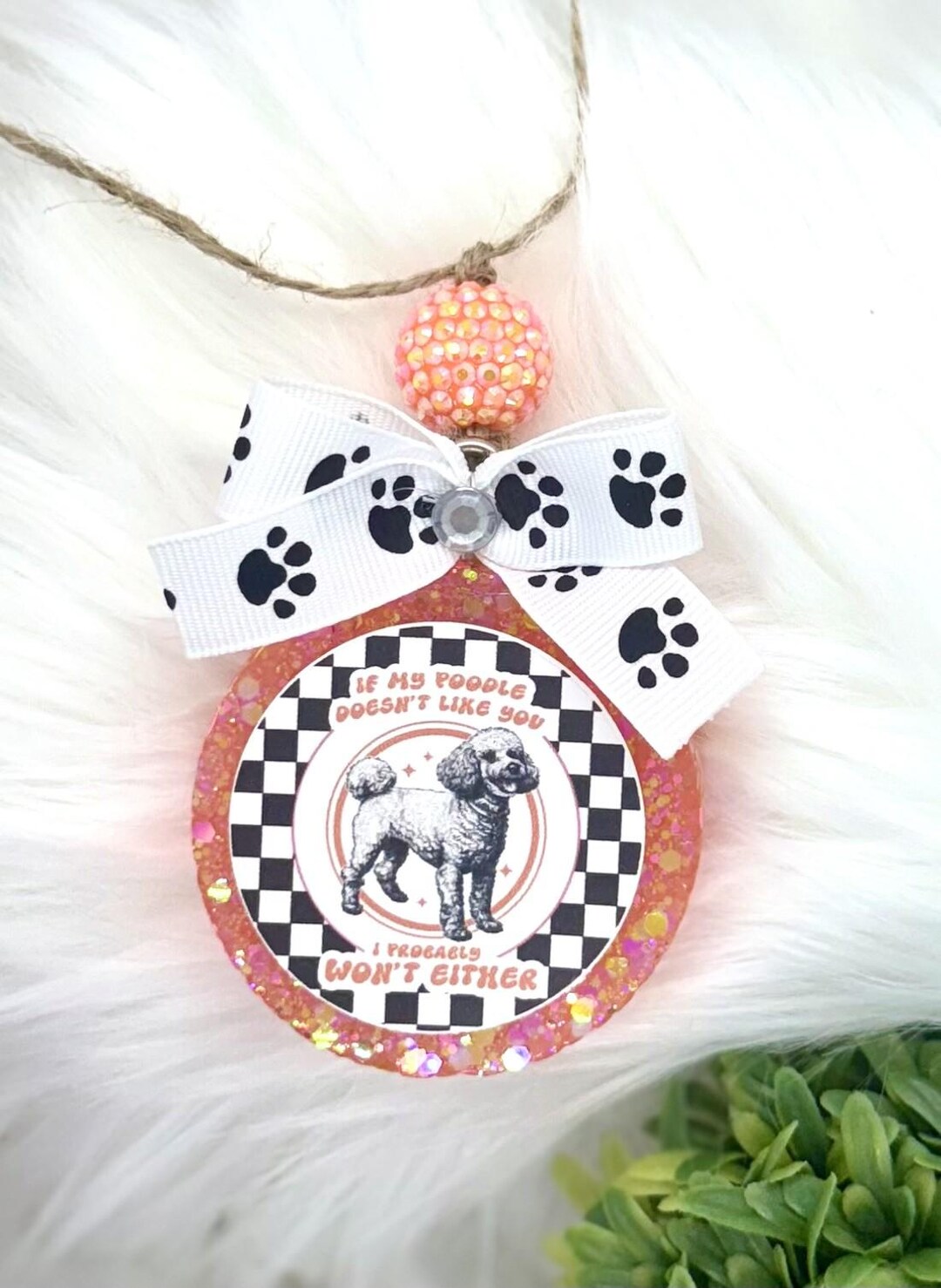 Poodle Freshie, Poodle Gift, Car Air Freshener Car Bead, Freshie With ...