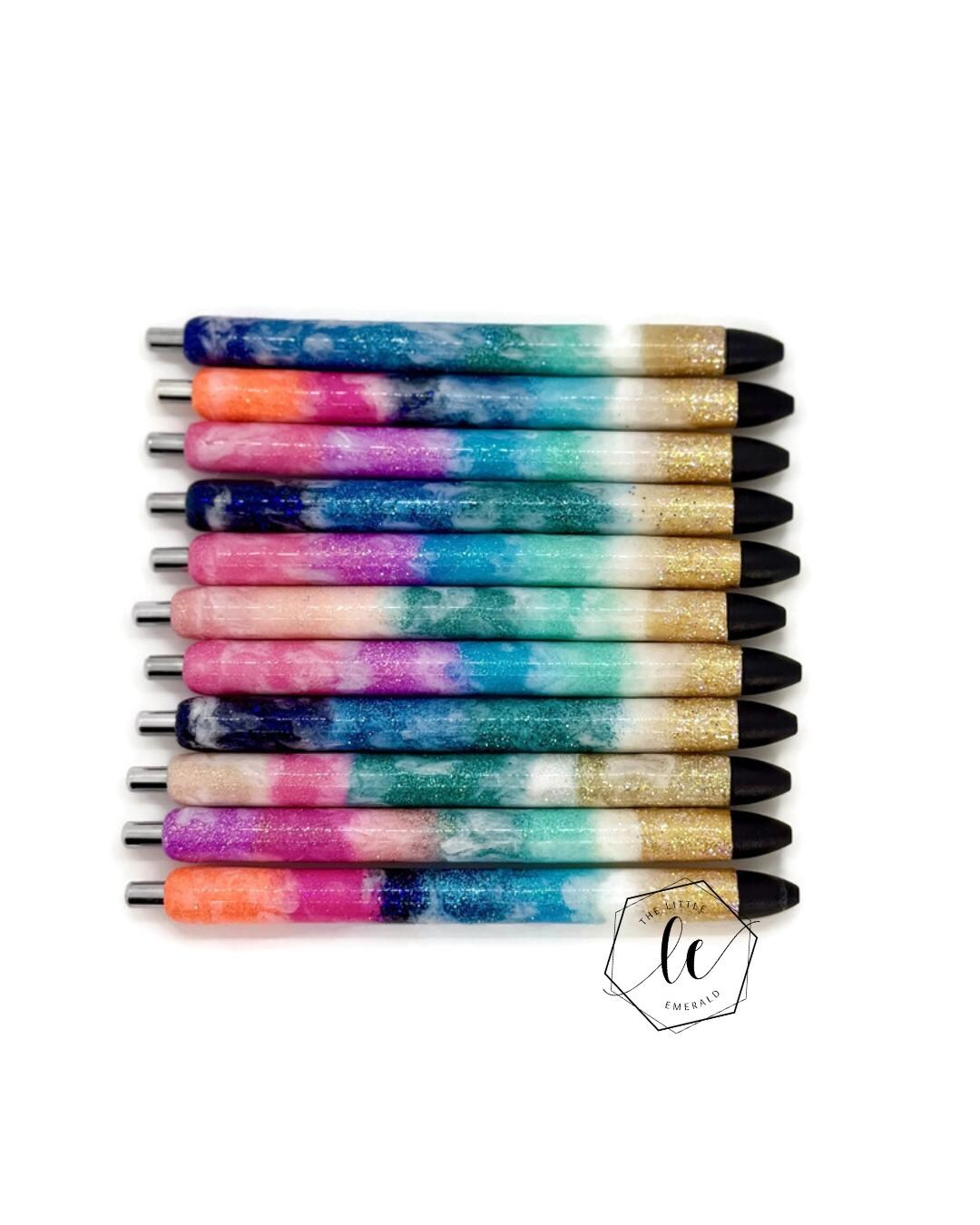 Glitter Beach Pens, Glitter Pen, Beach Sunset Glitter Pens, Custom ...