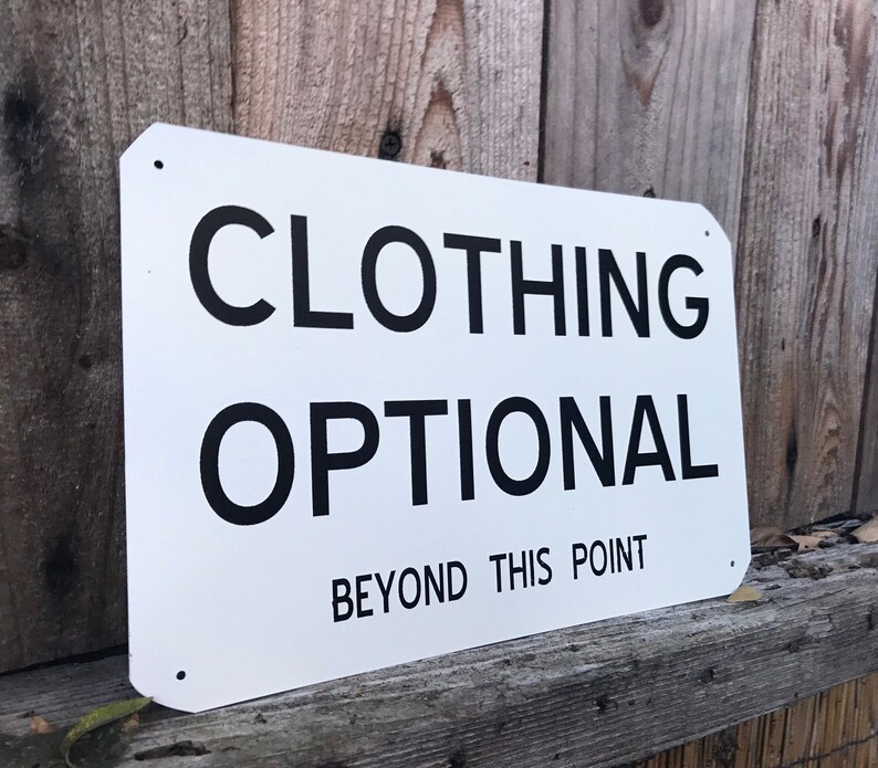 Clothing Optional Sign Metal | Etsy