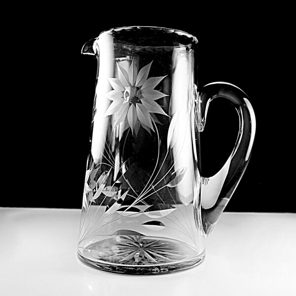 Antique Crystal Pitcher - Etsy