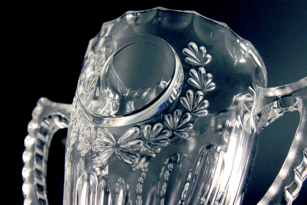 Crystal Trophy, Vase, Floral Design, Etchable, 2 Handles, Heavy Glass ...