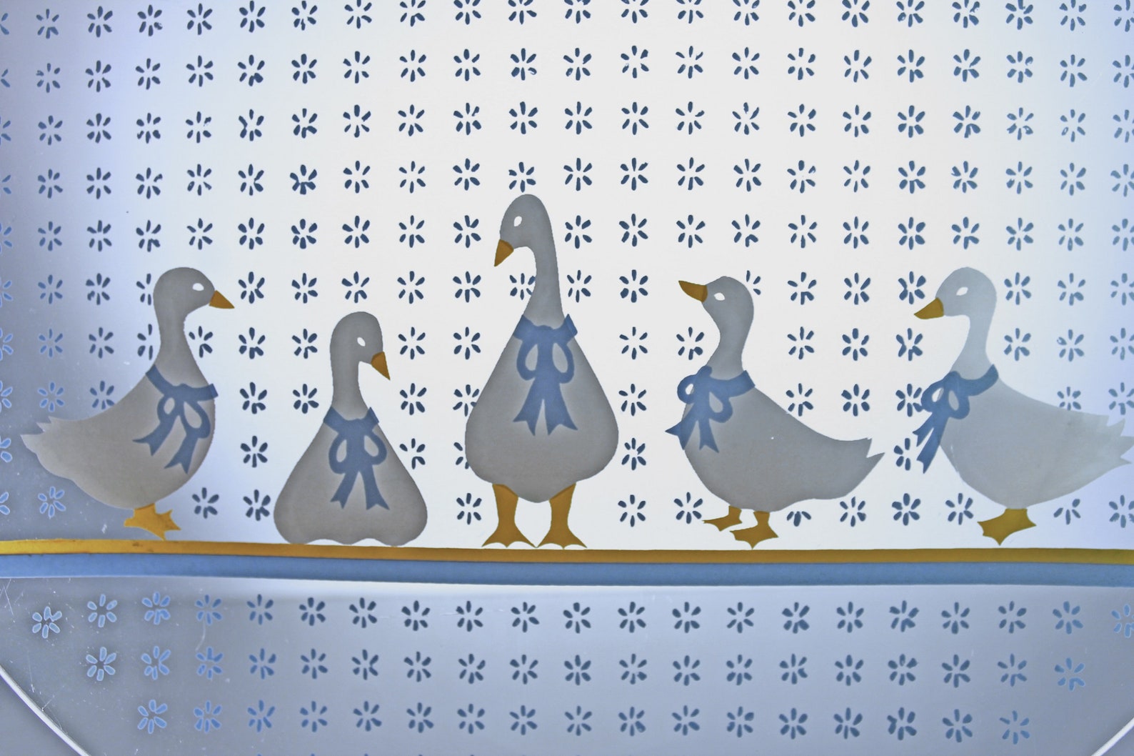 Round Glass Goose Tray Goose Platter Serving Plate 13 Inch | Etsy