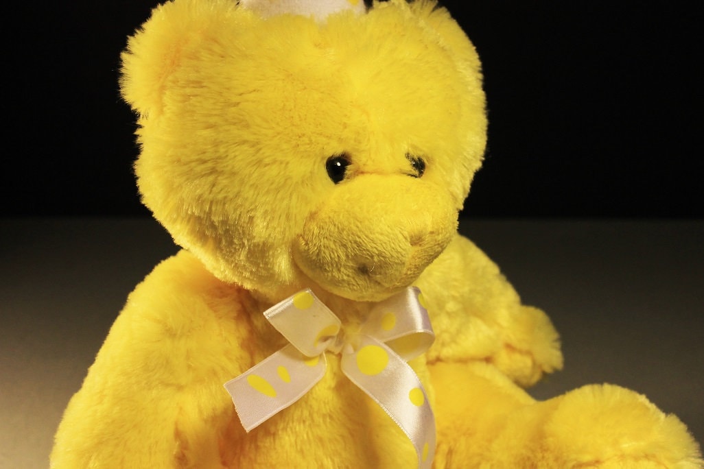 Teddy Bear, Birthday Bear, Stuffed Animal, Plushie, Yellow, Beverly ...