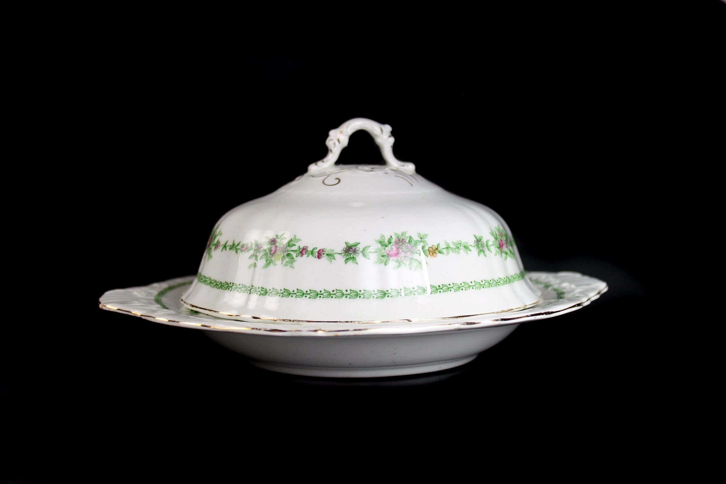 Antique Butter Dish, T & R Boote, Flemish Garland, Waterloo Potteries ...