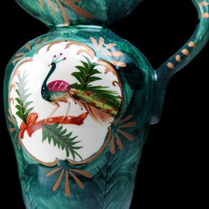 Decorative Pitcher, Peacock Portrait, Gold Trim, Collectible, Hand ...
