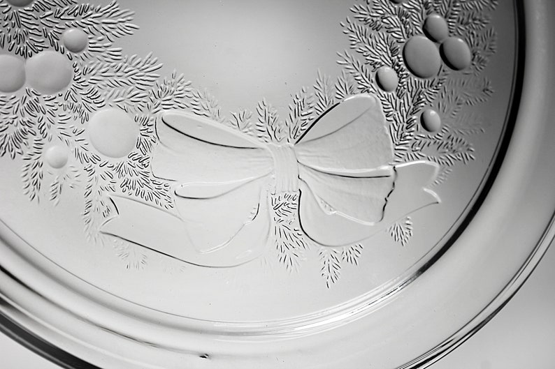 Indiana Glass Wreath Platter Hostess Platter Clear Glass 13 - Etsy