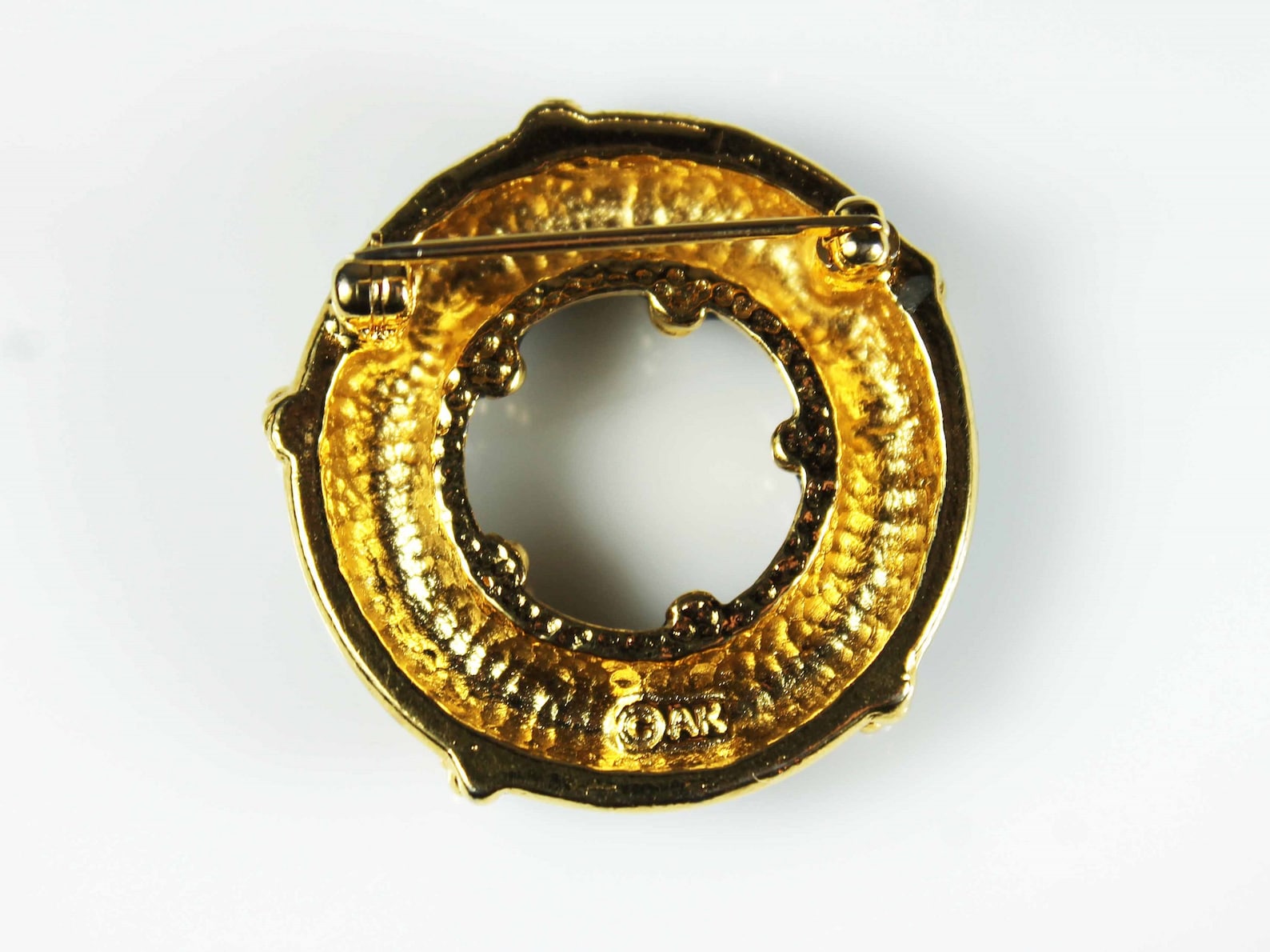 Anne Klein Brooch Black and Gold C-clasp Closure Signed | Etsy