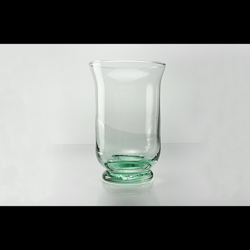 Footed Glass Vase - Etsy