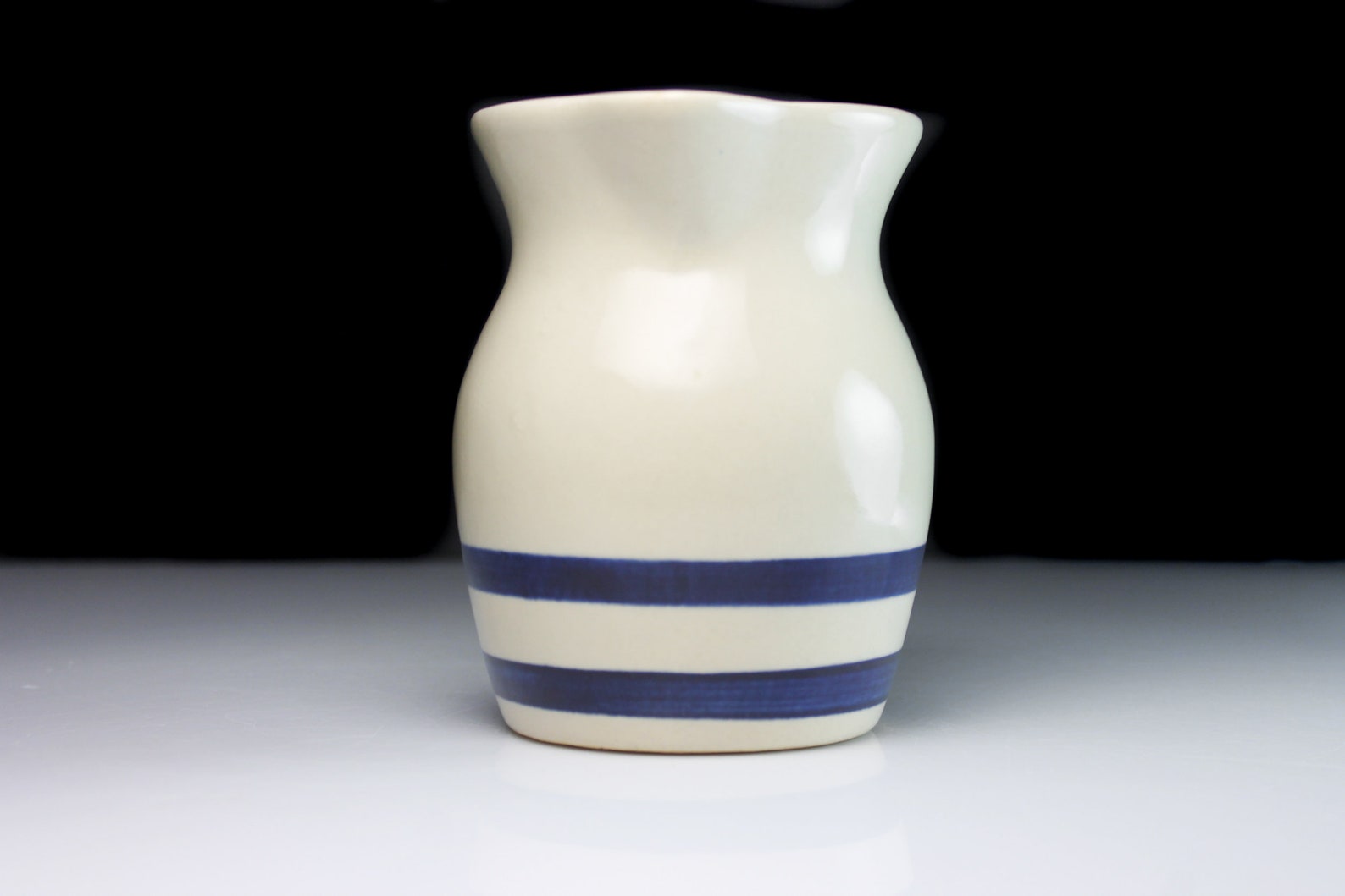 Striped Pottery Pitcher Robinson Ransbottom Blue Striped | Etsy