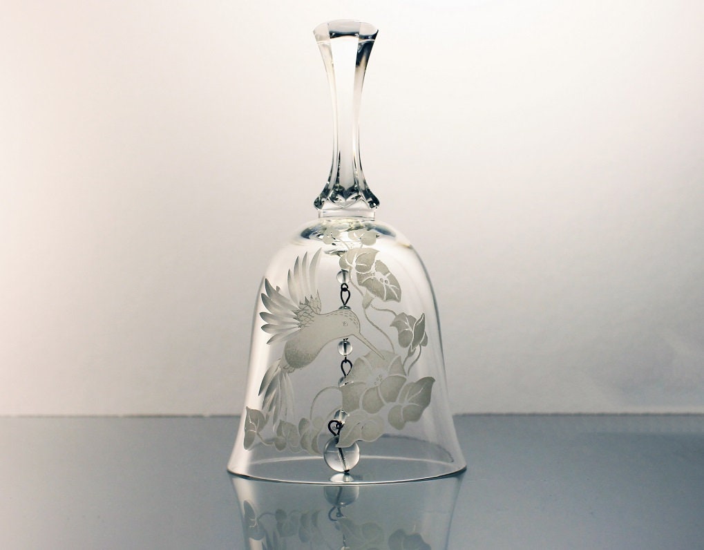 Etched Crystal Bell, Avon, Hummingbird, 24K Leaded Crystal, Crystal ...