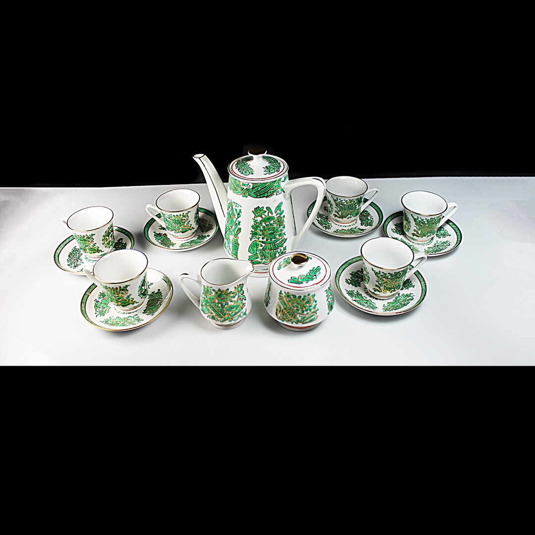 Chinese Coffee Set, Zhongguo Jingdezhen, Andrea Fitzhugh, Teapot, Sugar ...