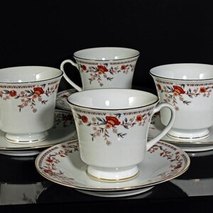 Teacups and Saucers China Garden Imperial Pattern Set of 4 - Etsy