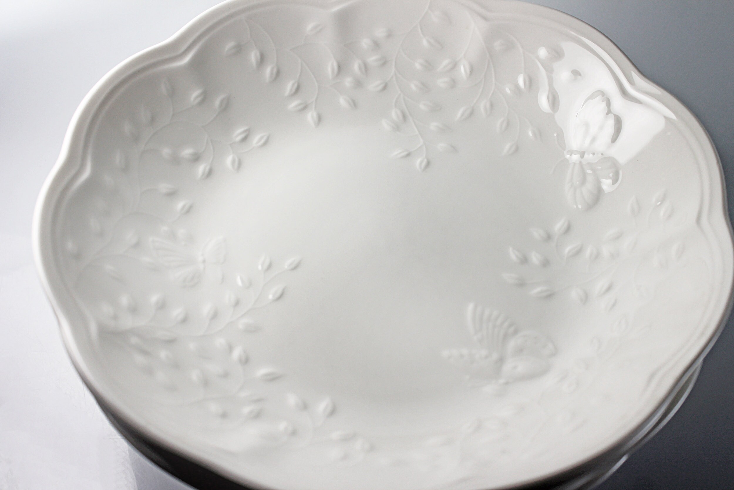 Soup Bowls, Lenox, Butterfly Meadow Cloud, Pasta Bowl, All White ...