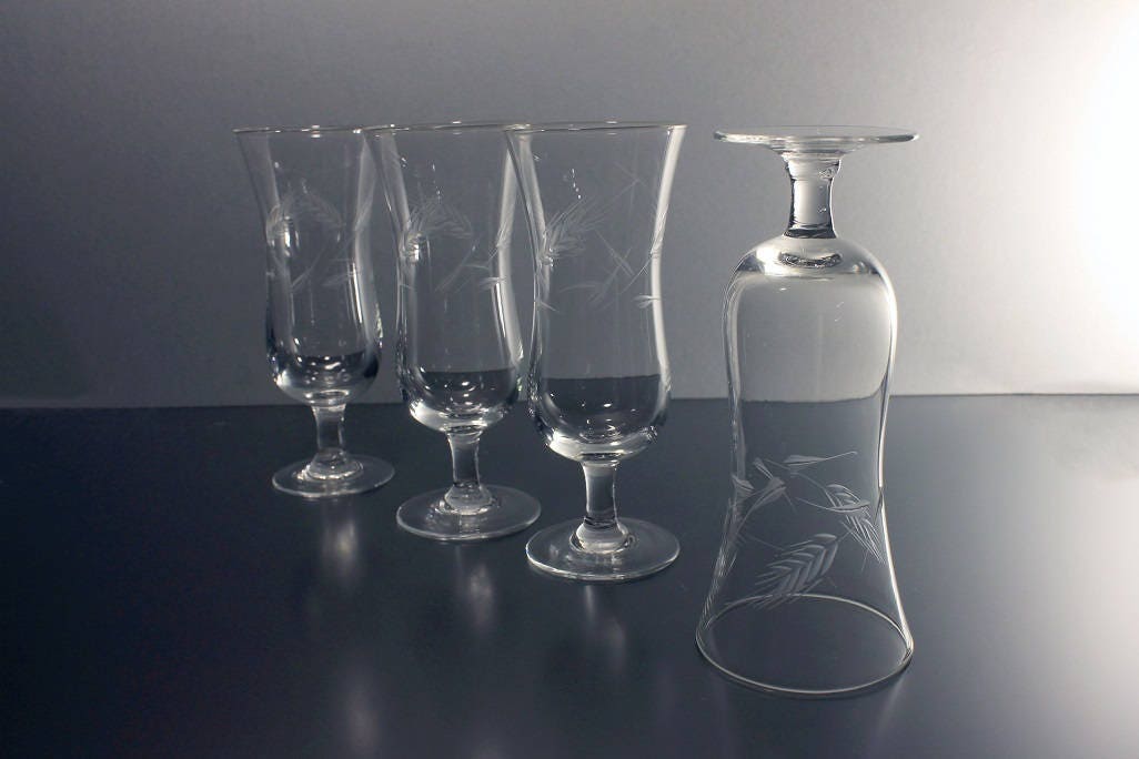 Etched Glass Parfait Glasses, Champagne Glasses, Cocktail Glasses, Set ...