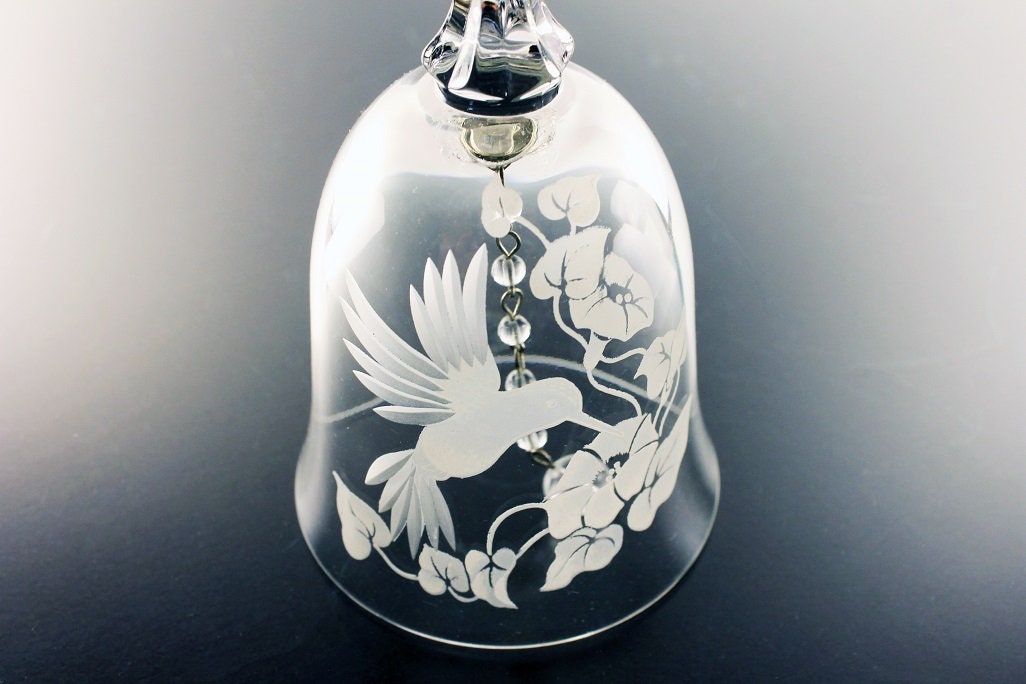 Etched Crystal Bell, Avon, Hummingbird, 24K Leaded Crystal, Crystal ...