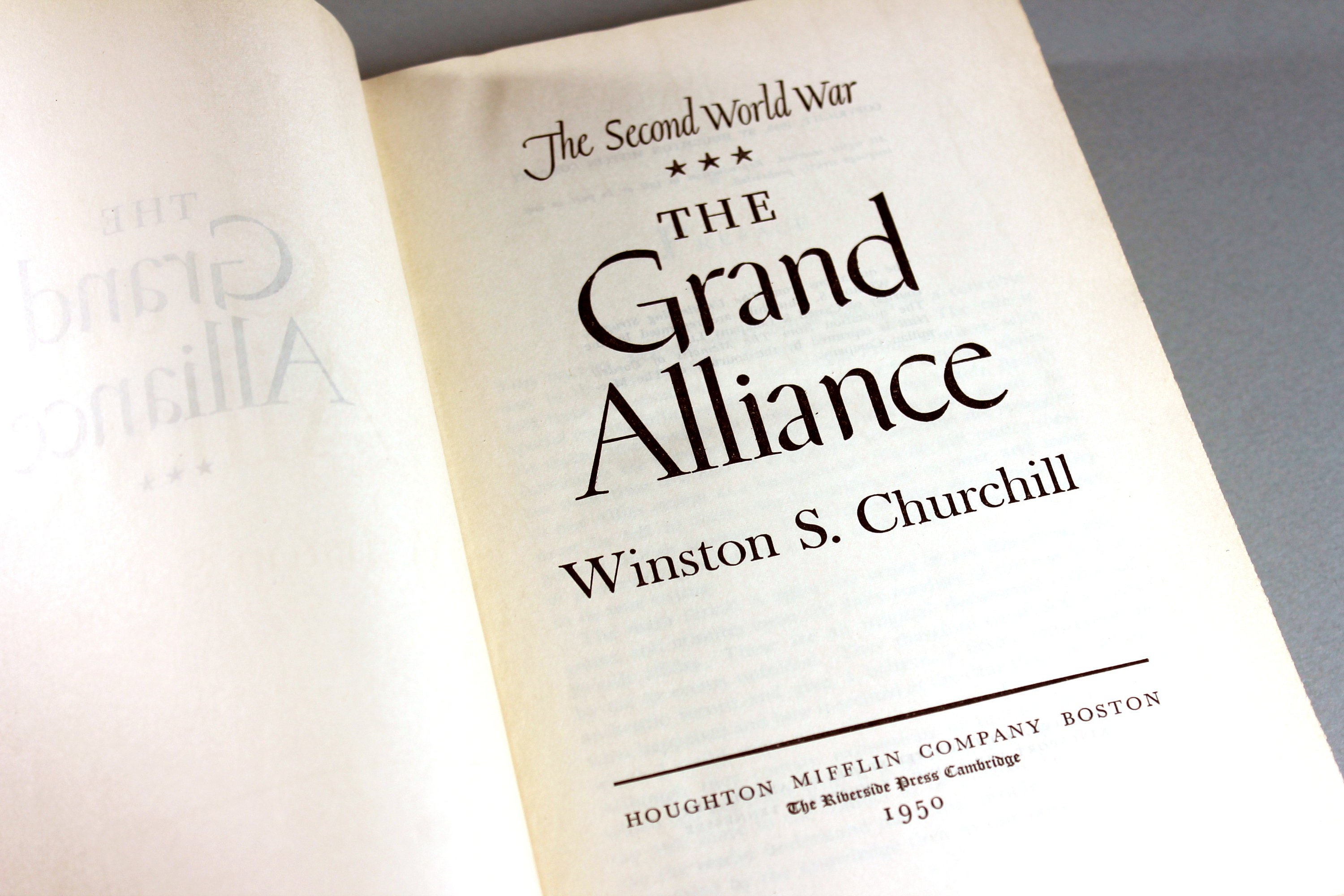 1950 Hardcover Book, The Grand Alliance, Winston Churchill, World War ...