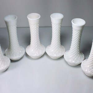 Milk Glass Vases, Diamond Pattern, 9 Inch, Set of 6, Wedding Decor - Etsy