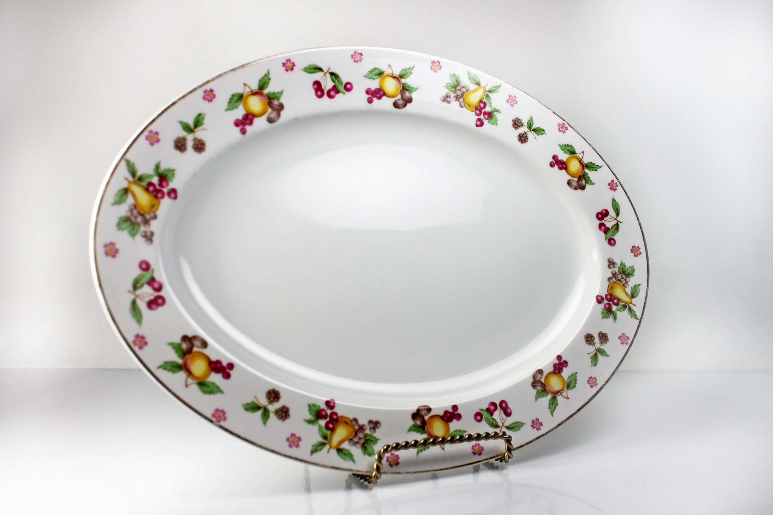 Platter, Empress China, Orchard Pattern, Porcelain, Fruit Pattern, Fine ...