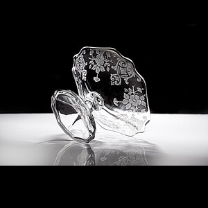 Cambridge Etched Pedestal Cheese Stand - Apple Blossom Depression Glass ...