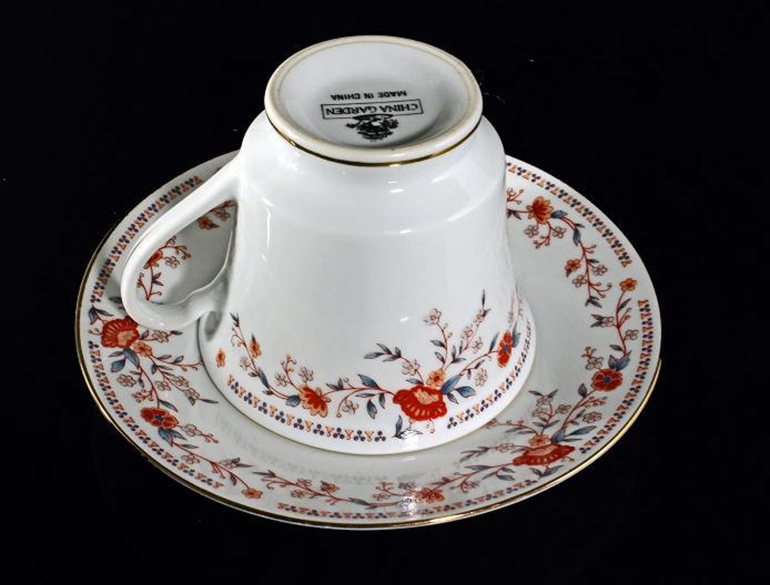 Teacups and Saucers China Garden Imperial Pattern Set of 4 - Etsy