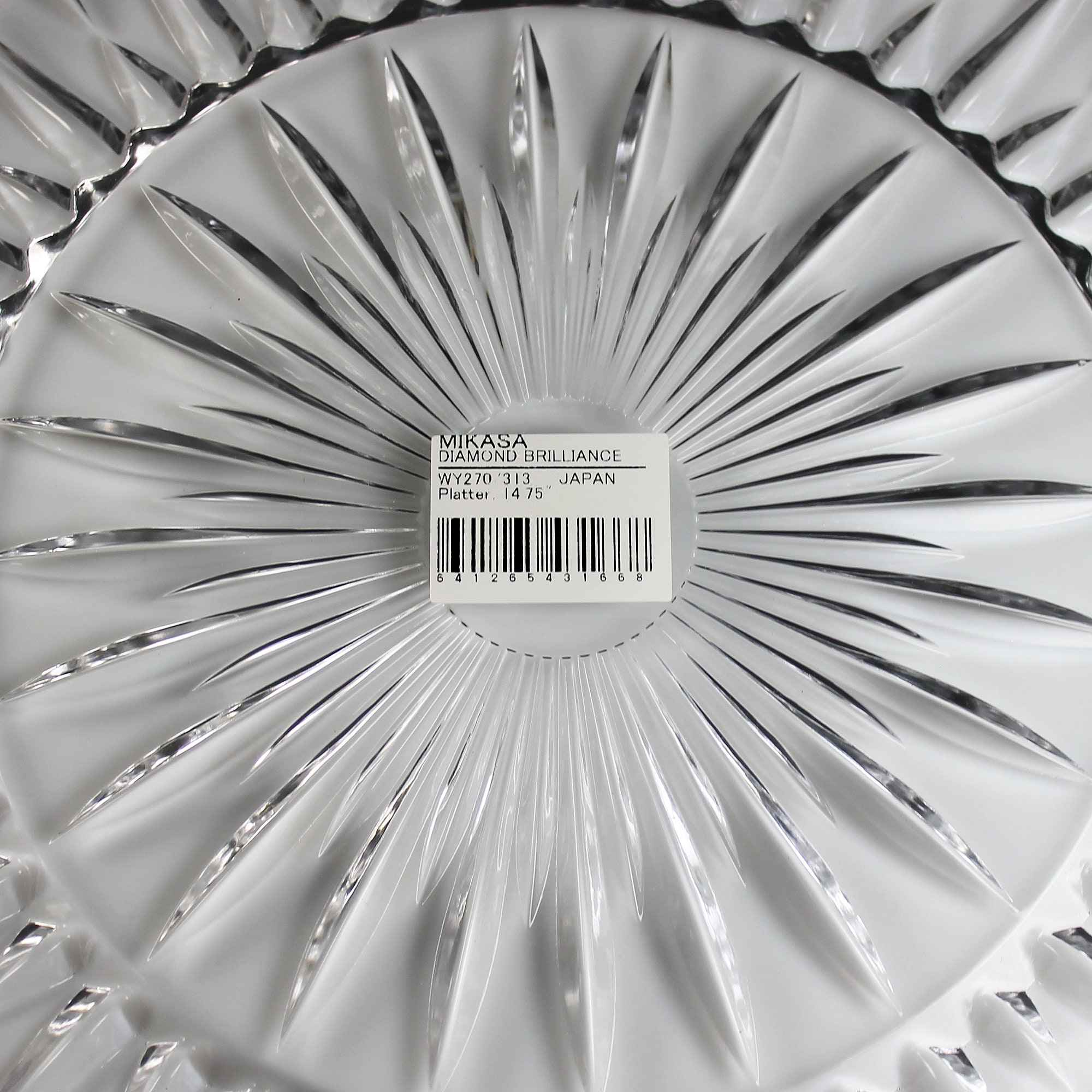 Mikasa Crystal Platter, Diamond Brilliance, Heavy Clear Glass, 14.75 ...