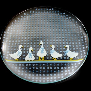 Round Glass Goose Tray, Goose Platter, Serving Plate, 13 Inch, Cake ...