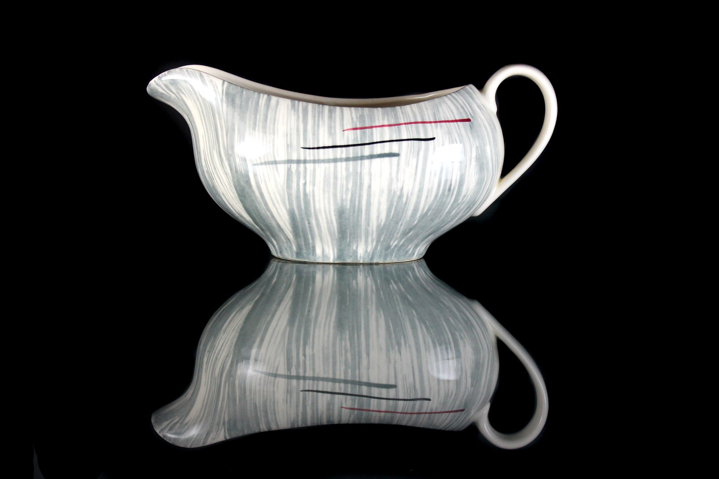 Gravy Boat, Prim Rose China, Gray Stripes, Hand-Painted, Avant-Garde ...