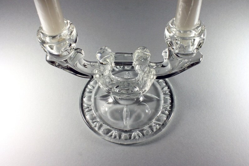 Double Light Candlestick, Sterling Crystal, Classique-clear, Thumbprint ...