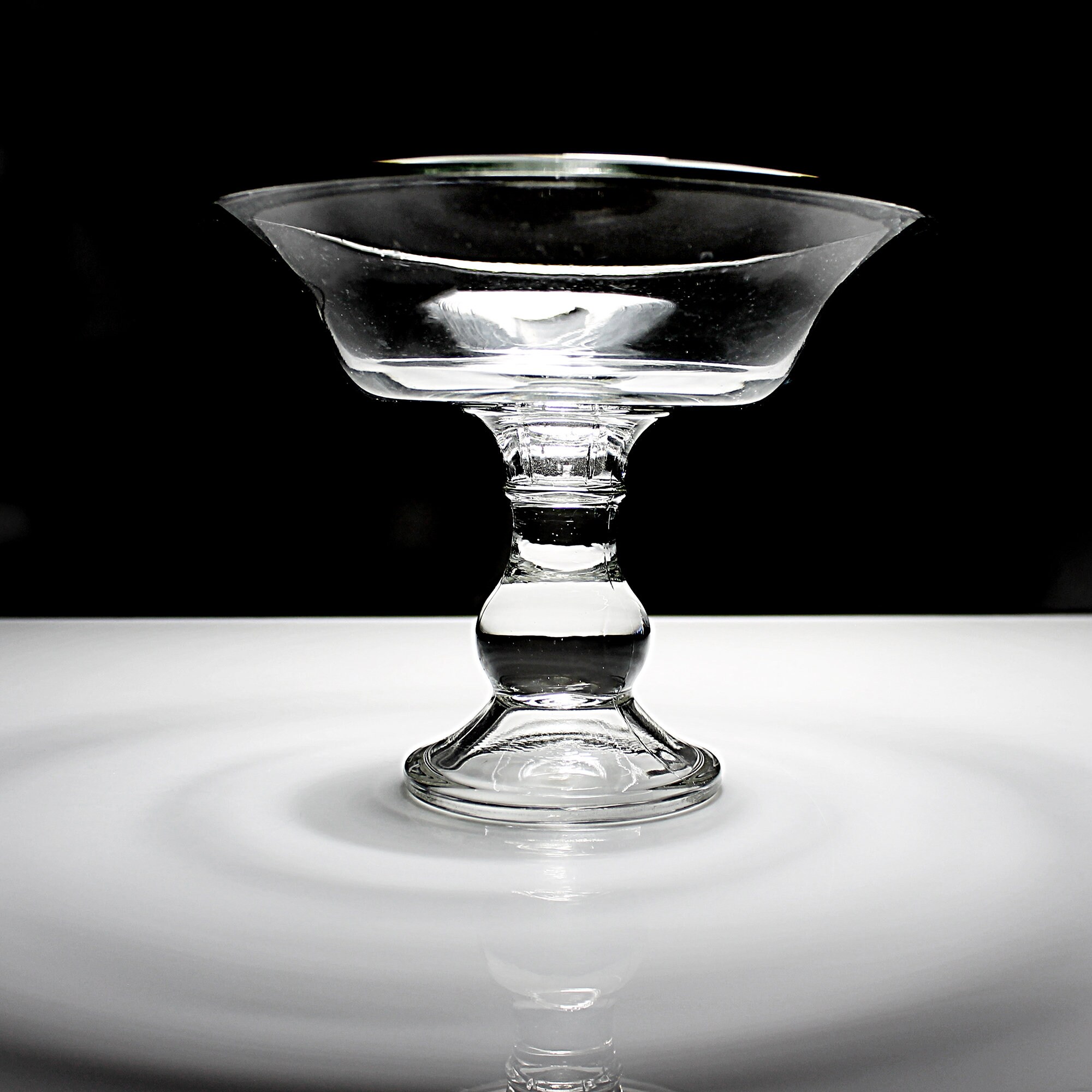 Clear Glass Pedestal Compote, Centerpiece, Giftware, Fruit Bowl, Small ...