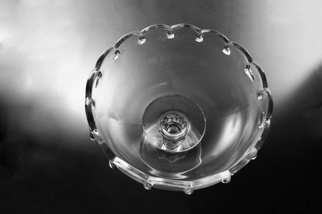 Pedestal Compote, Indiana Glass, Teardrop Pattern, Clear Glass, Raised ... Pedestal Compote, Indiana Glass, Teardrop Pattern, Clear Glass, Raised ...