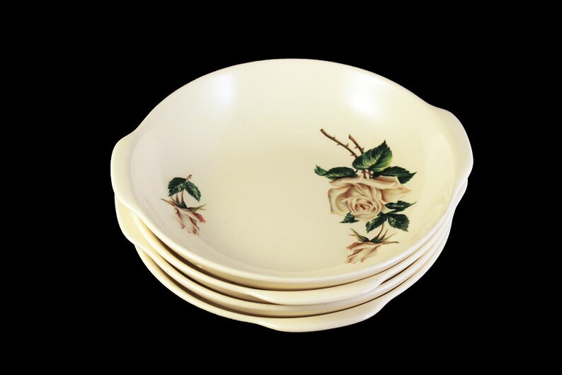 Lugged Soup Bowl Universal Pottery Ballerina White Rose - Etsy