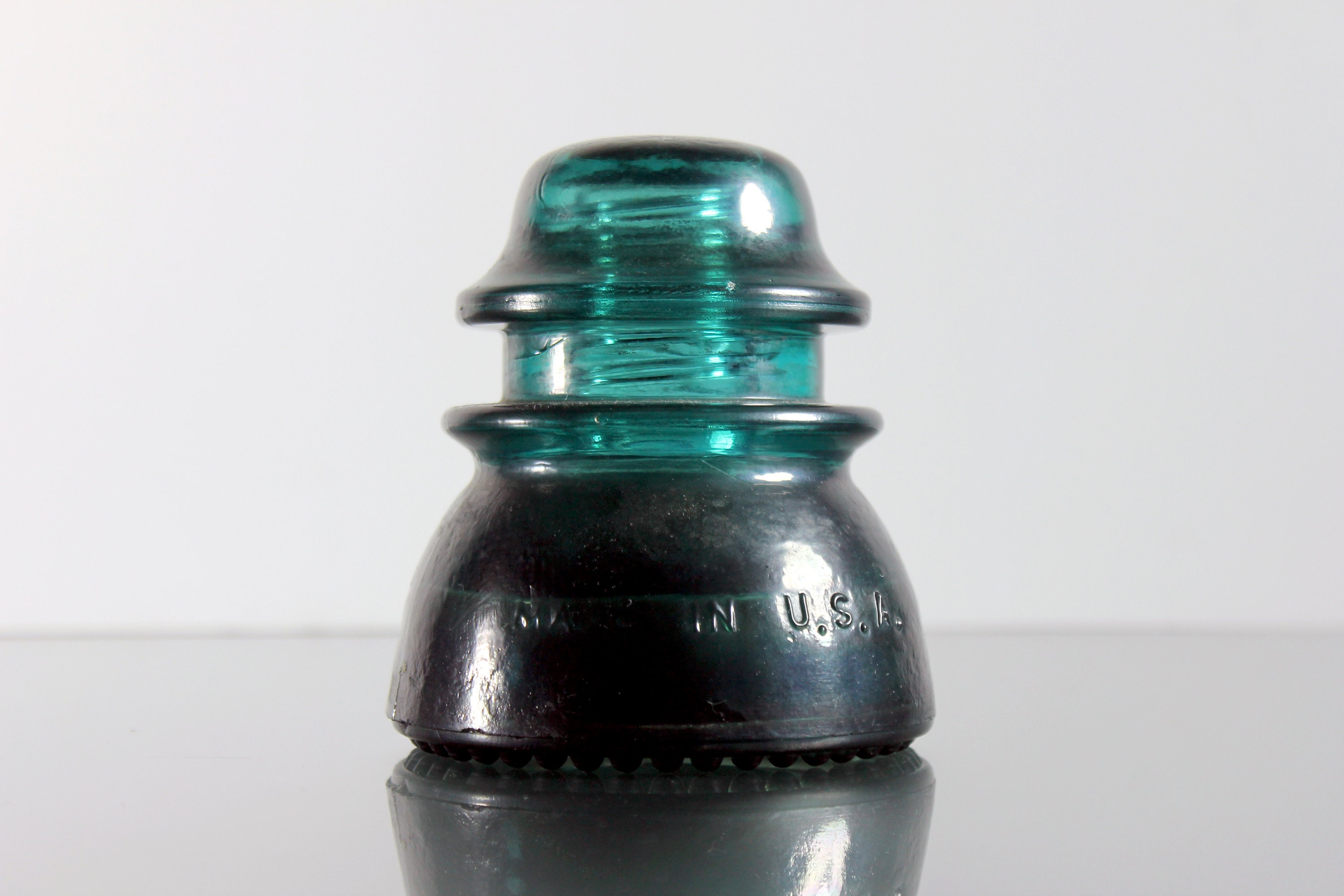 Insulator, Hemingray 42, Aqua Glass, Collectible