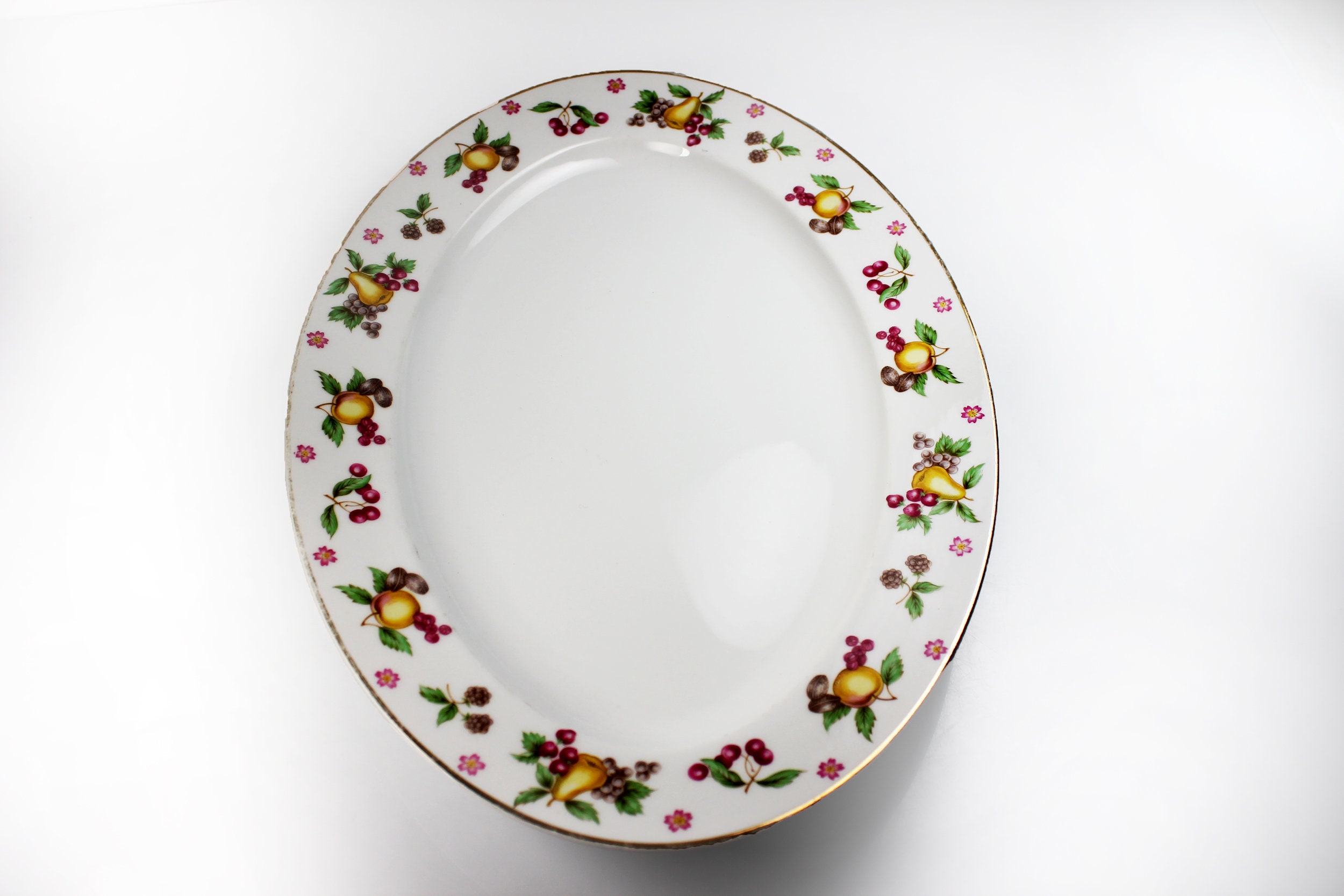 Platter, Empress China, Orchard Pattern, Porcelain, Fruit Pattern, Fine ...