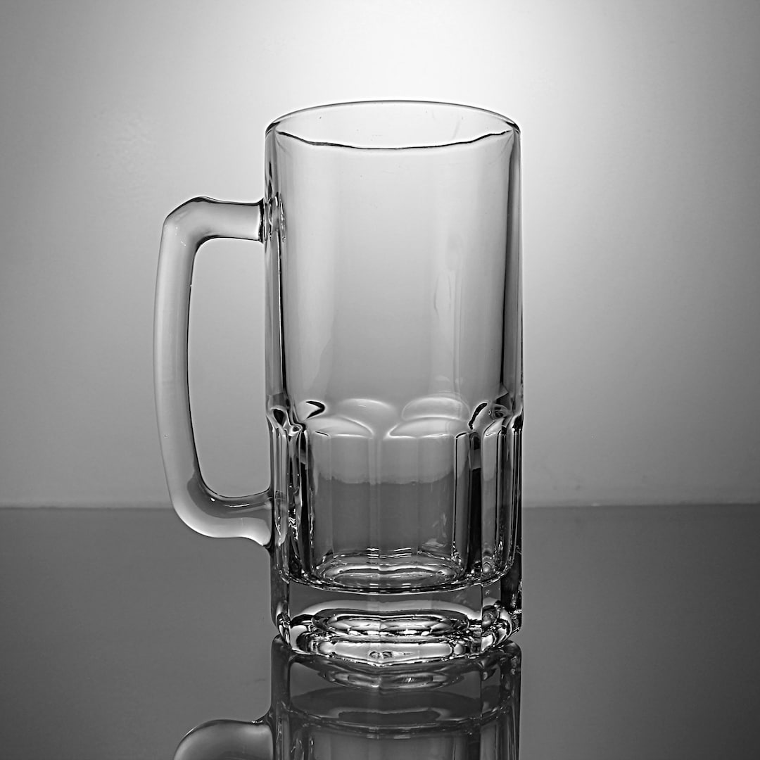 Beer Mug, Heavy Clear Glass, 32 Ounce, Barware, Men's Gift - Etsy