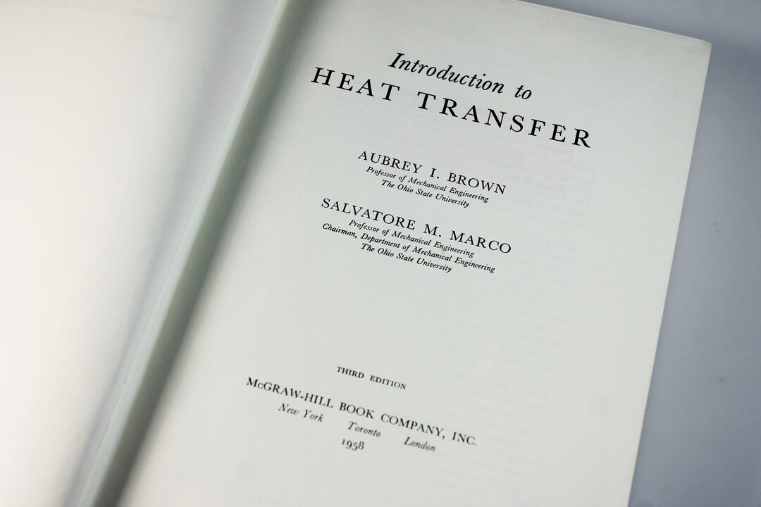Hardcover Book Introduction to Heat Transfer Third Printing - Etsy