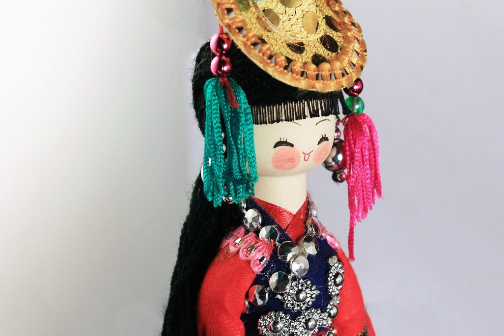 Collectible Peg Doll Figurine, Chinese, Oriental, Statue, Asian, 7.5 ...