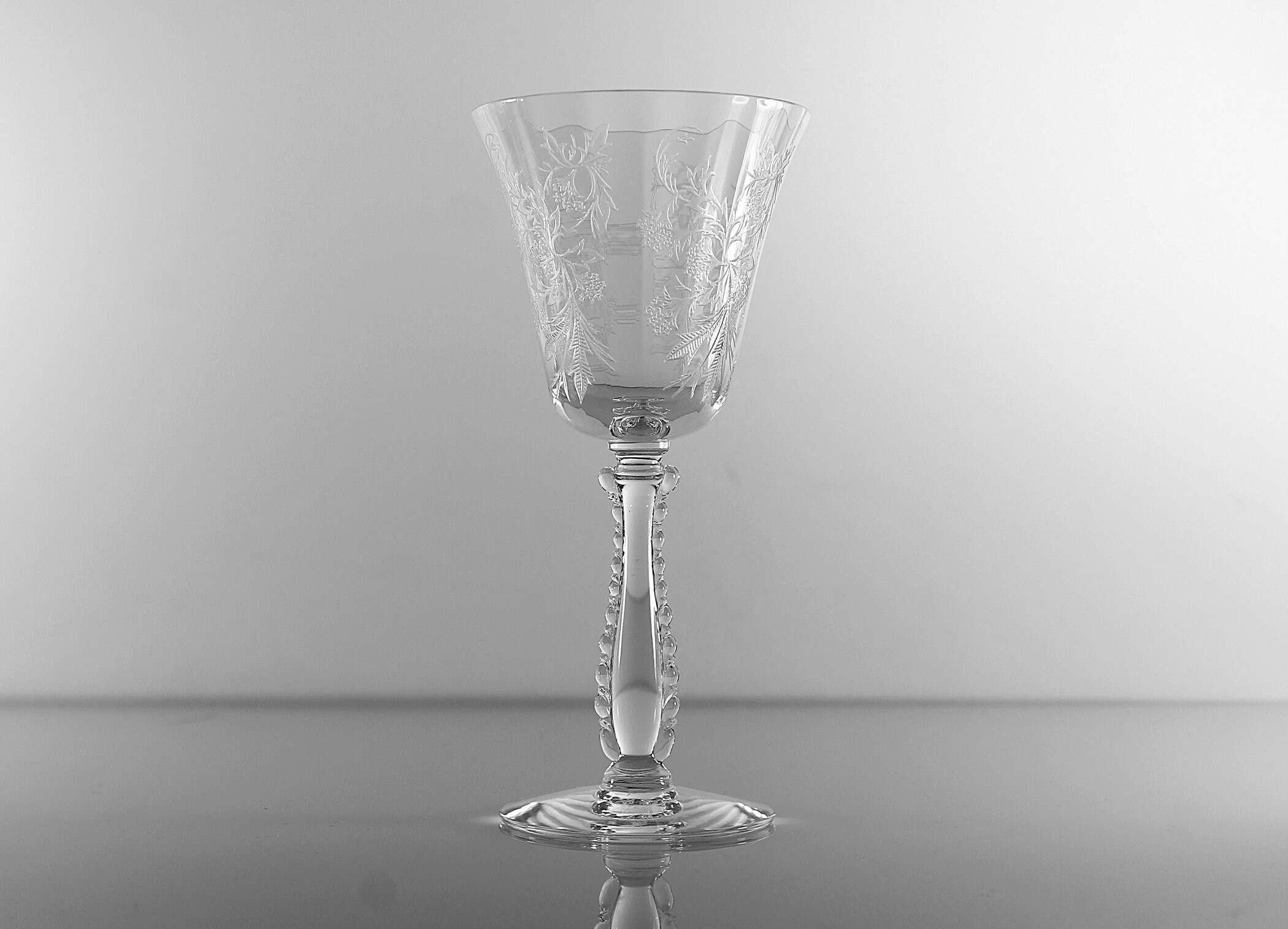 Crystal Etched Claret Glass, Fostoria, Heather, Etched Crystal, Wine ...