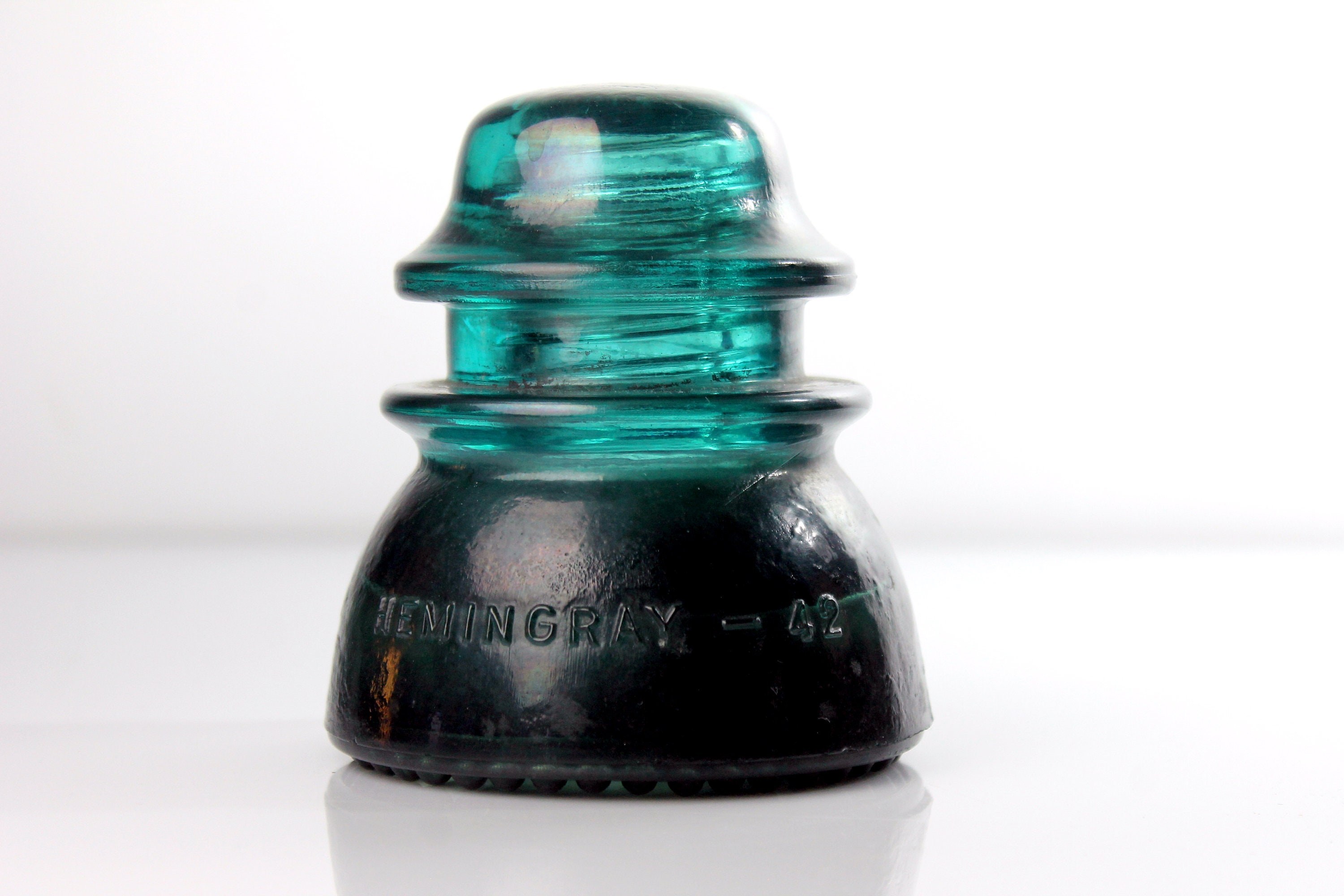 Insulator, Hemingray 42, Aqua Glass, Collectible