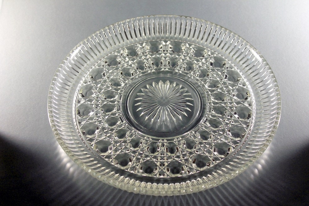 Chop Plate, Federal Glass, Windsor Pattern, Cake Plate, Dessert Plate ...