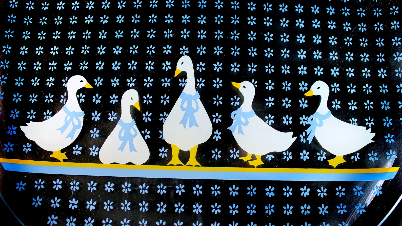 Round Glass Goose Tray Goose Platter Serving Plate 13 Inch | Etsy