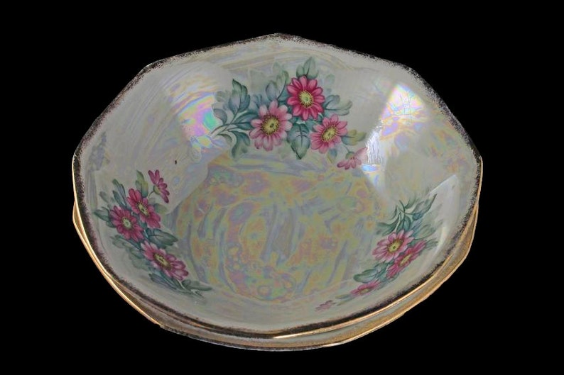 Lusterware Floral Bowls, Trimont Ware, Japan, Opalescent, Iridescent ...
