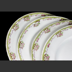 Antique Dinner Plates, Union T China Company, Czechoslovakia, Green ...