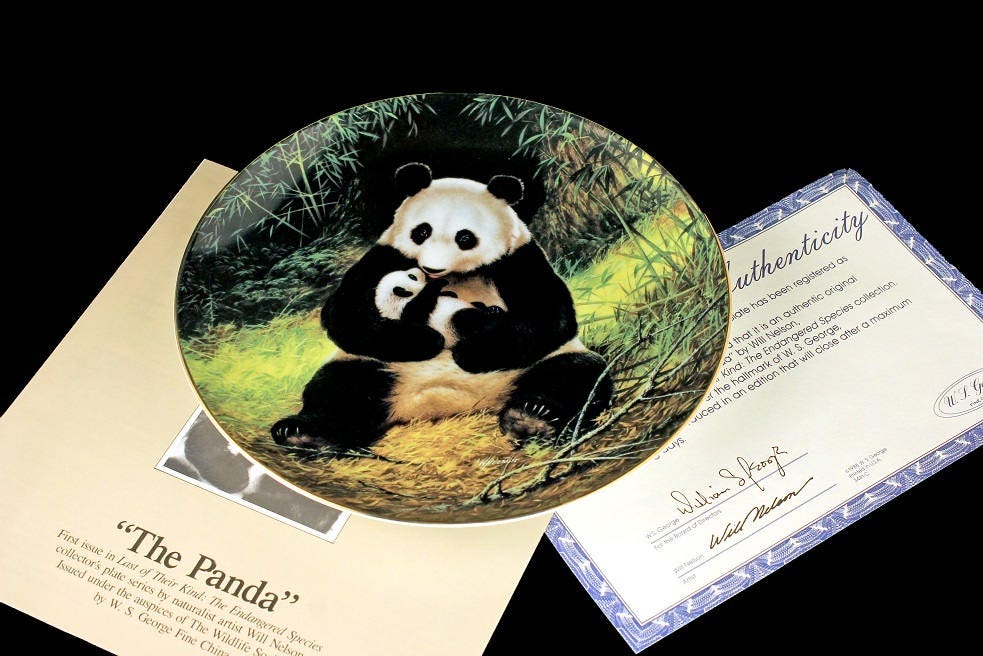 1988 Collectible Plate, W S George China, The Endangered Species, The ...